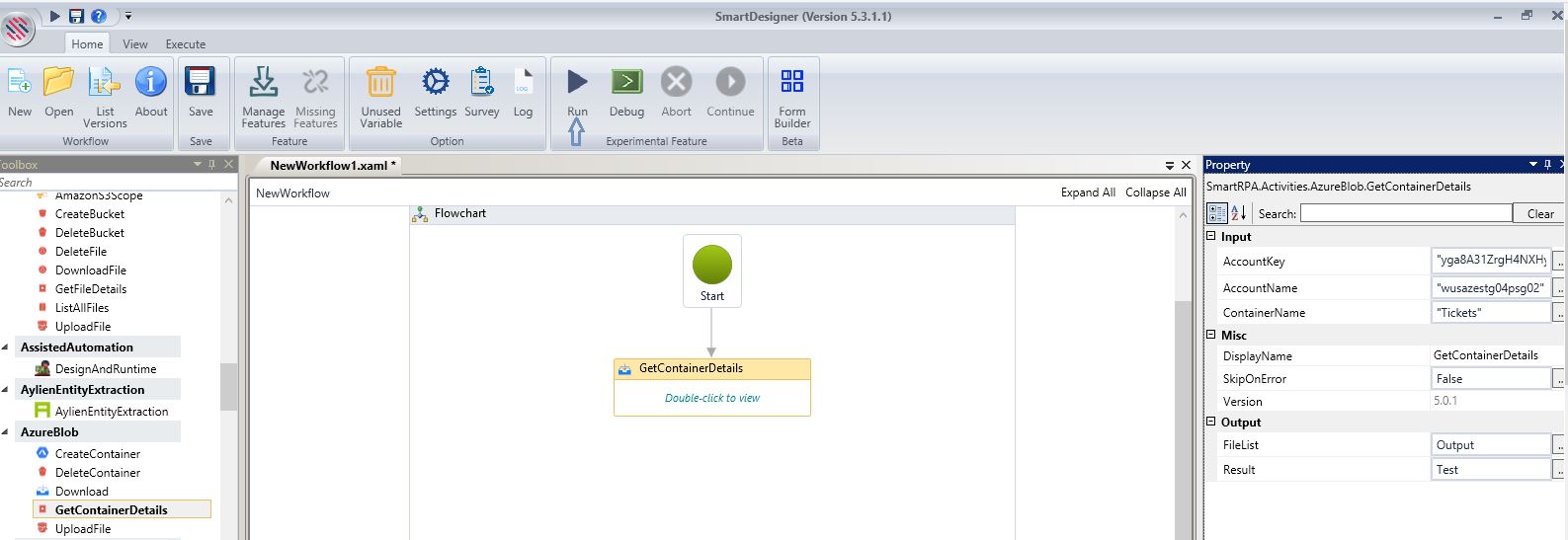 AzureBlob - GetContainerDetails | Robility Docs